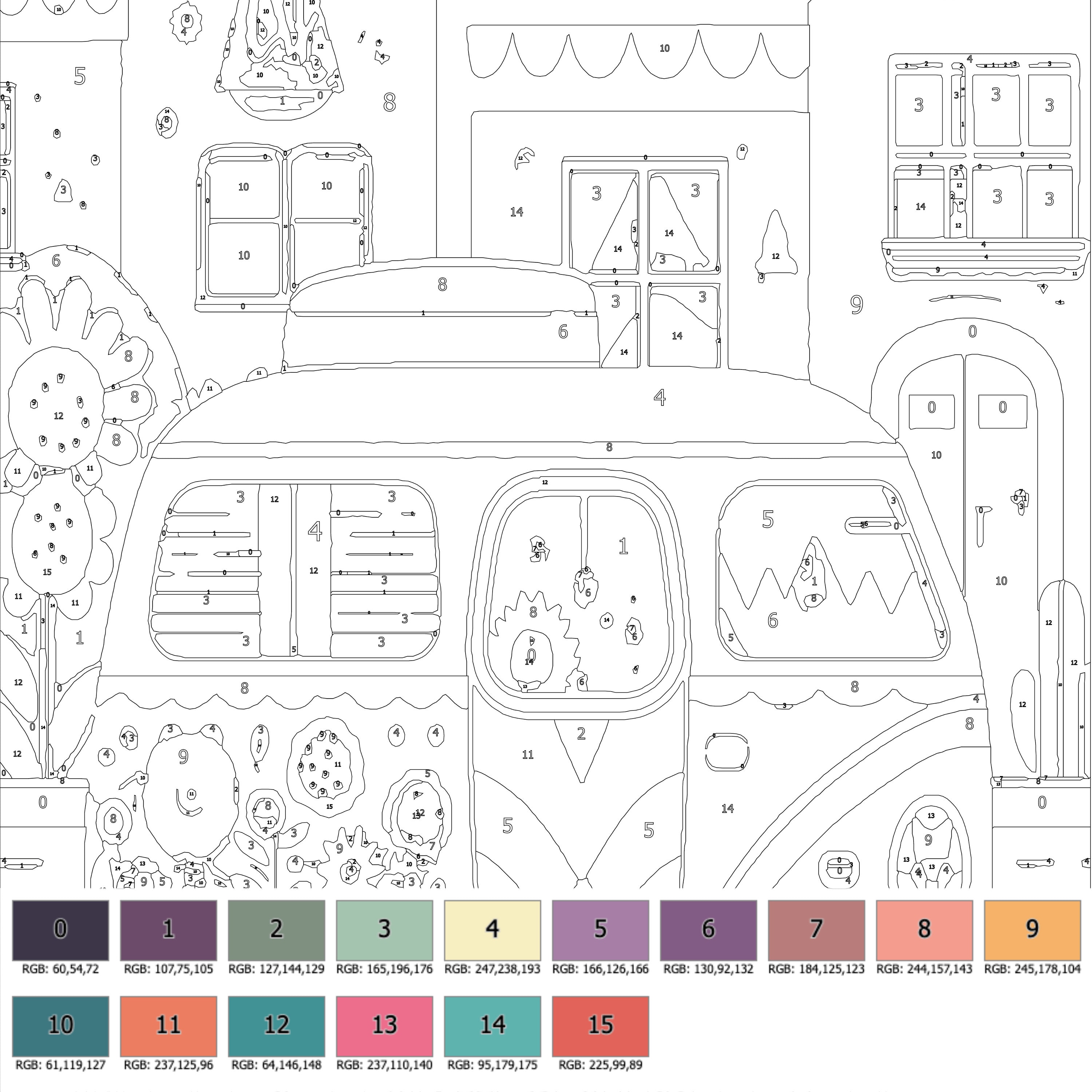 Color by Number for Adult, Paint by Number Printable, Vintage Car ...