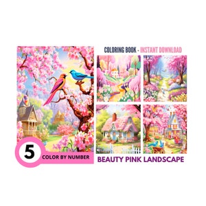 Bundle 30 Color by Number for Adult, Paint by Number Printable ...