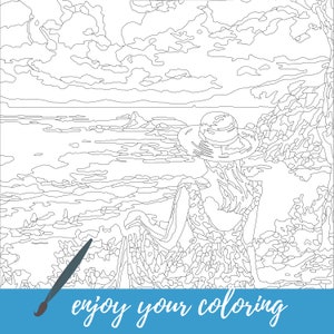 Color by Number for Adult, Woman Landscape, Paint by Number Printable ...