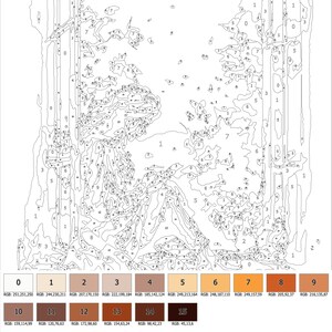 Color by Number for Adult, Paint by Number Printable, Fall Woman ...