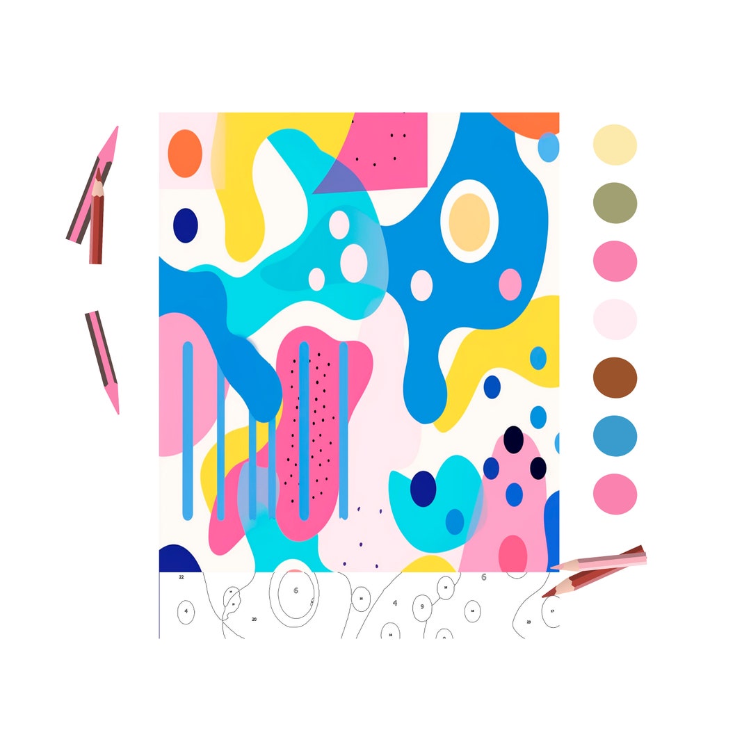 Color by Number for Adult, Paint by Number Printable,abstract Wall Art ...