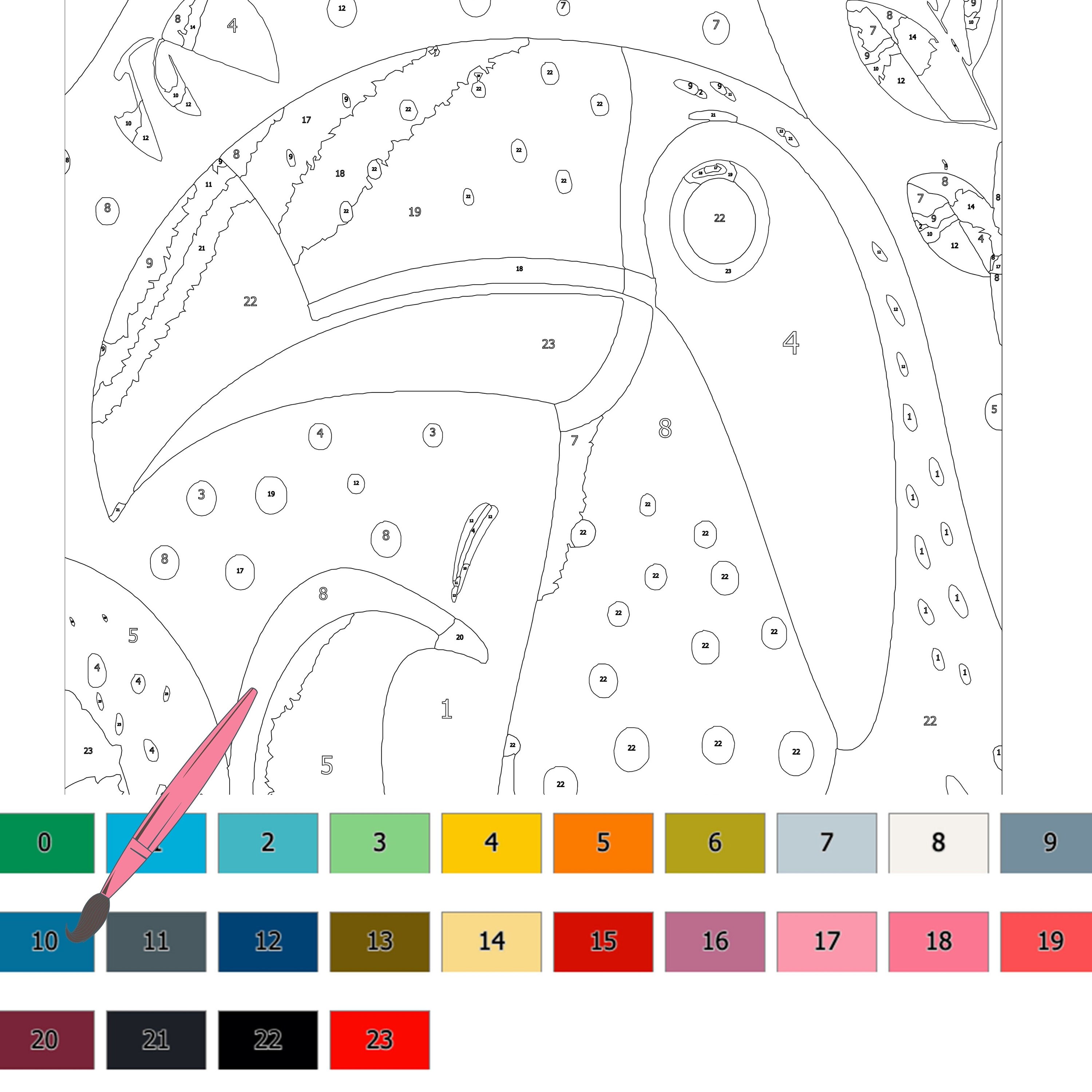 Color by Number for Adult, Paint by Number Printable,colorful Toucan ...