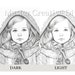 Cute Winter Girl, Coloring Pages for Adult, Greyscale Coloring Book ...