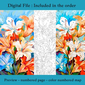 Color by Number for Adult, Paint by Number Printable, Beautiful Flower ...
