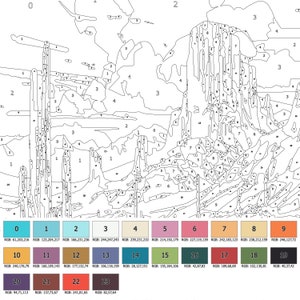 Color by Number for Adult, Paint by Number Printable, Desert Landscape ...