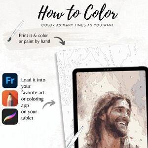 Color by Number Printable,paint by Number Adult,jesus Christ for Pray ...