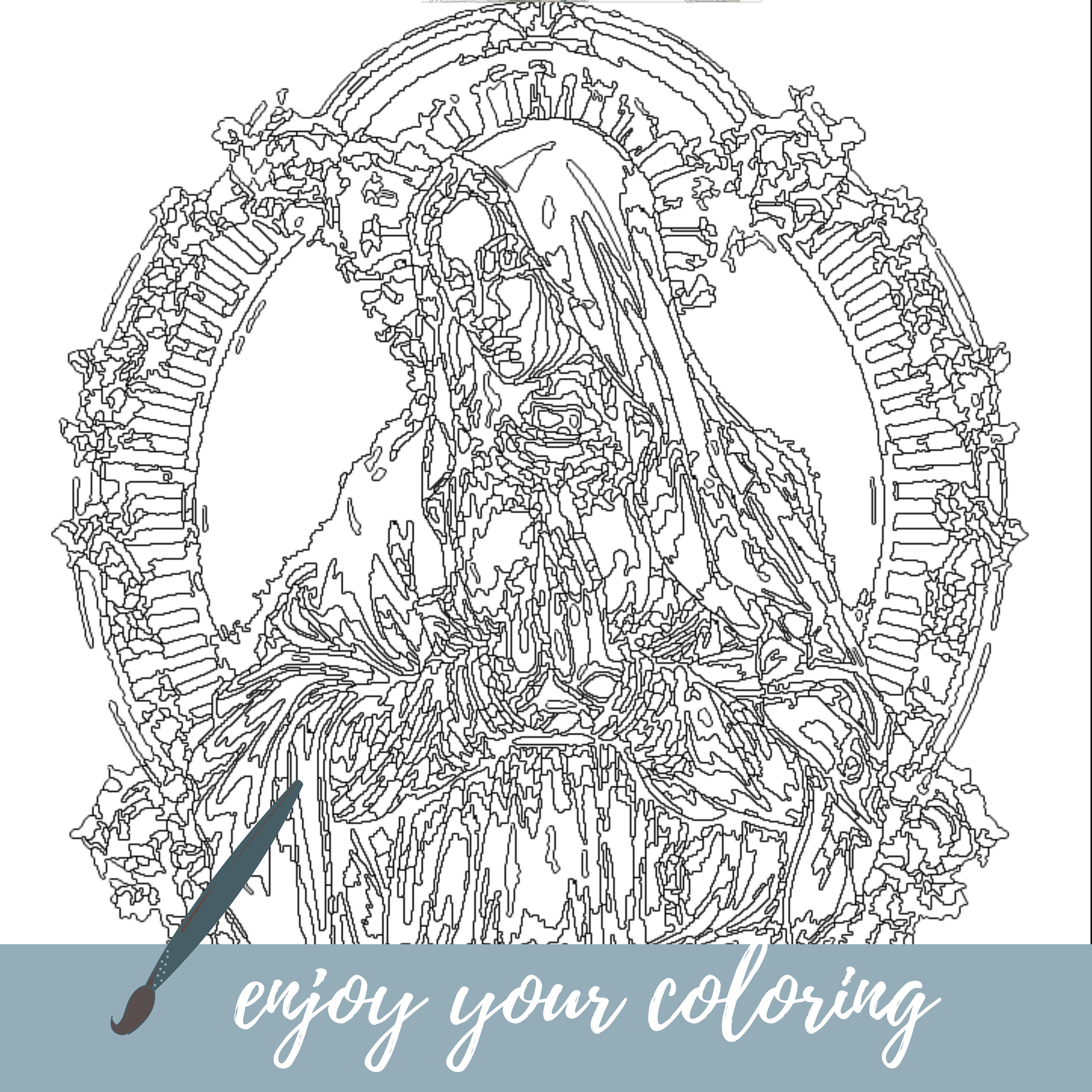 Paint by Number Printable,color by Number Adult,virgin Mary ,our Lady ...