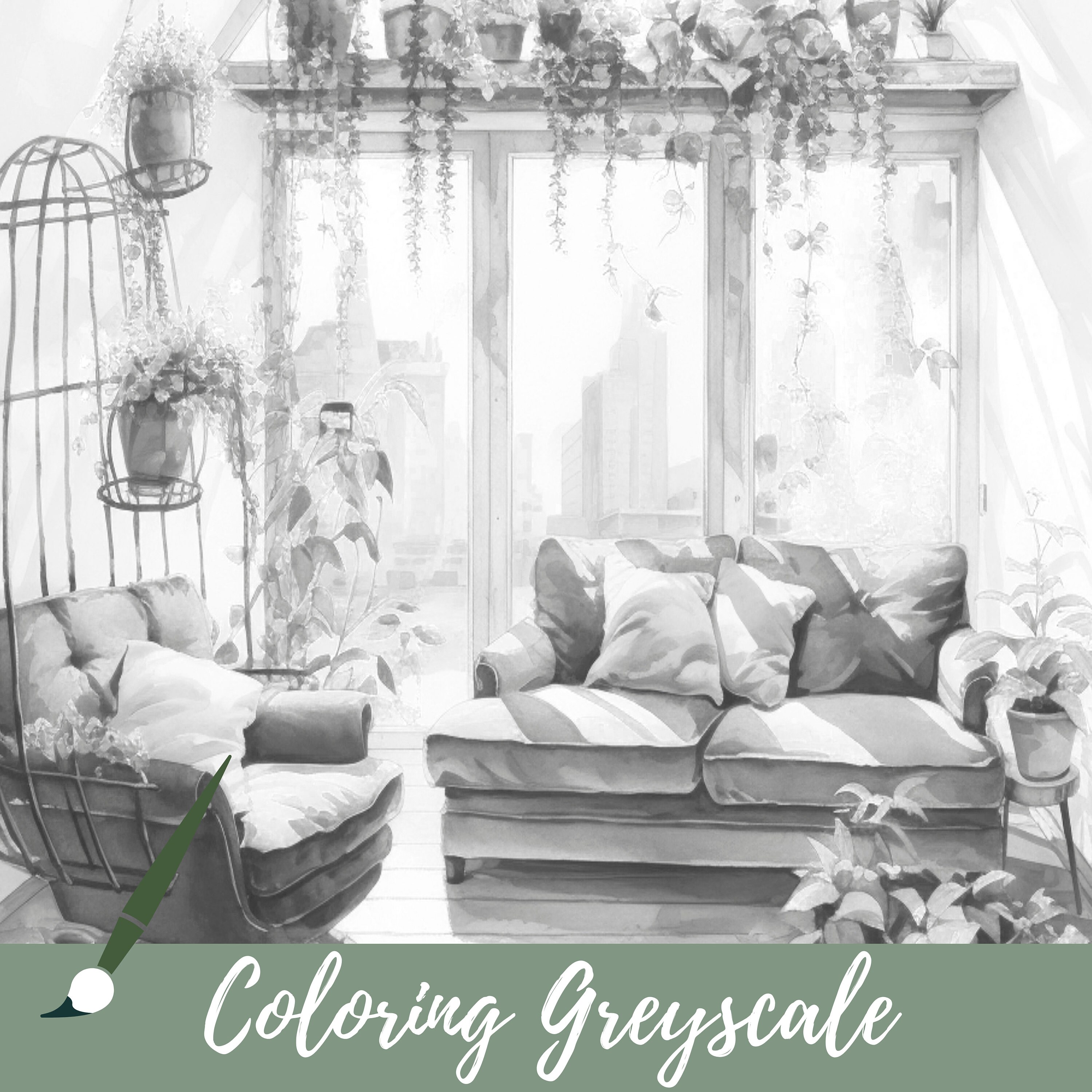 Color by Number for Adult, Paint by Number Printable,modern Living Room ...