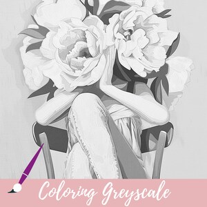 Color by Number for Adult, Paint by Number Printable,flower & Woman ...