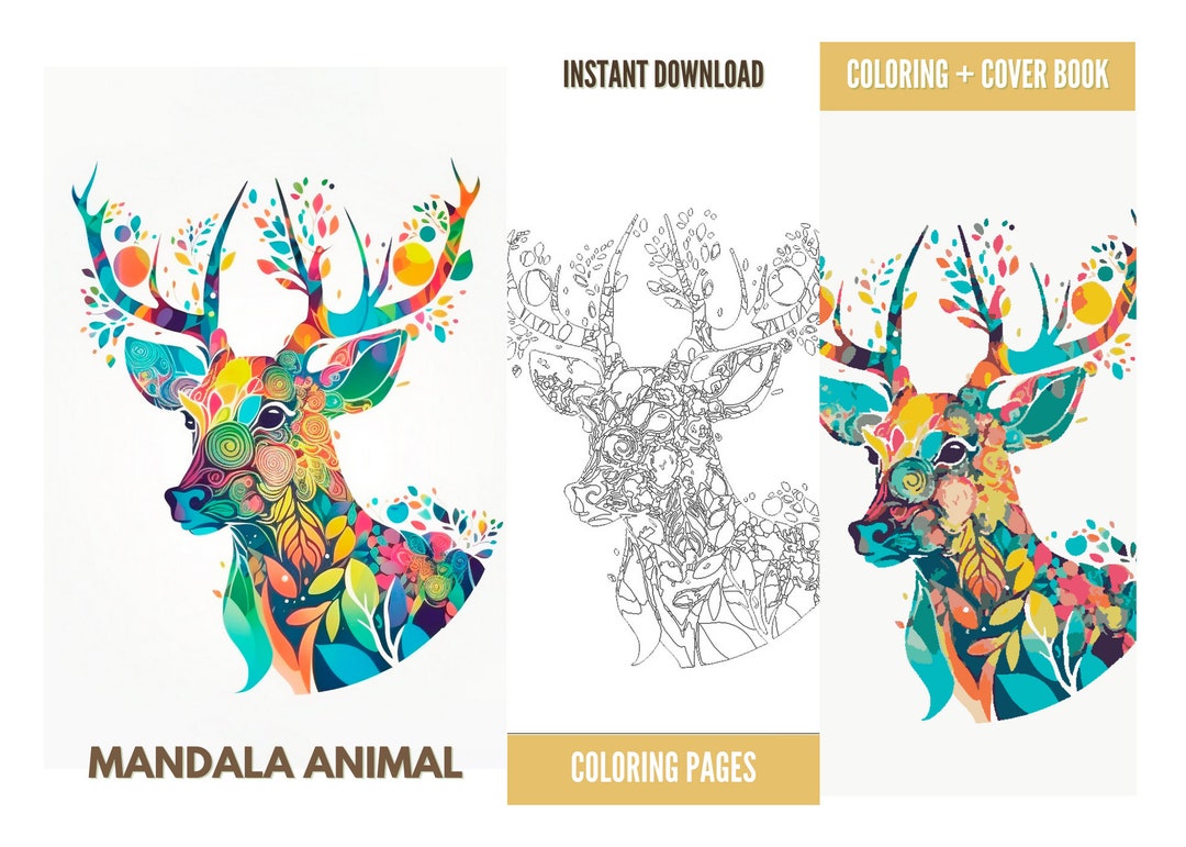 Mandala Animal Coloring Pages for Adult and Kids,printable Coloring ...