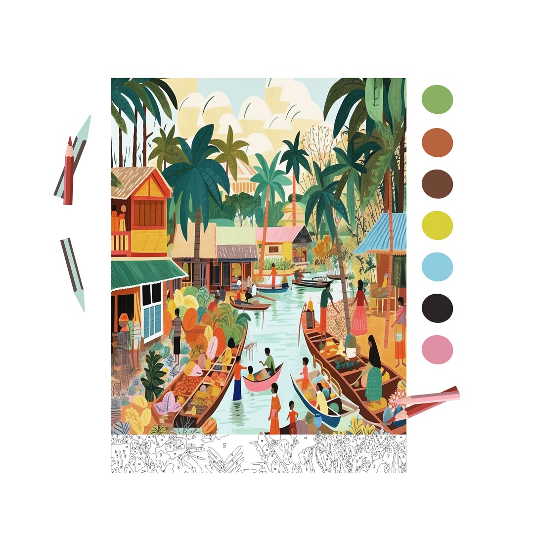 Color by Number for Adult, Paint by Number Printable,travel City in ...