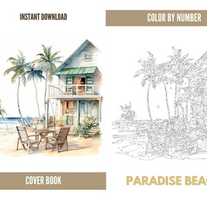 Color by Number for Adult, Paint by Number Printable,5 Paradise Beach 2 ...