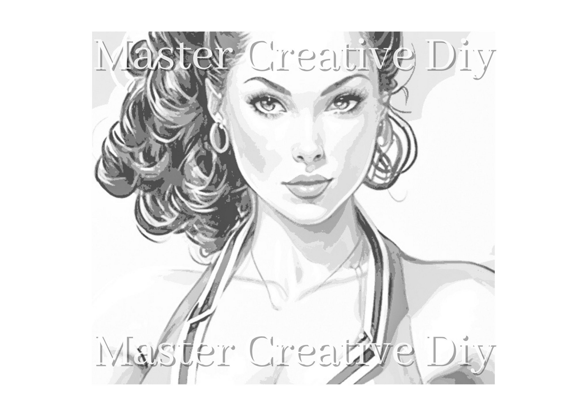 10 Pin up Girl,coloring Pages for Adult, Greyscale Coloring Book Kids ...