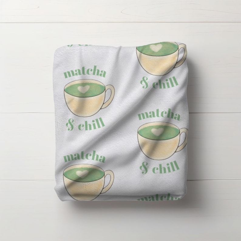 Matcha Blanket, Matcha Lover Gift, Funny Blanket, Coffee Blanket, Gift ...