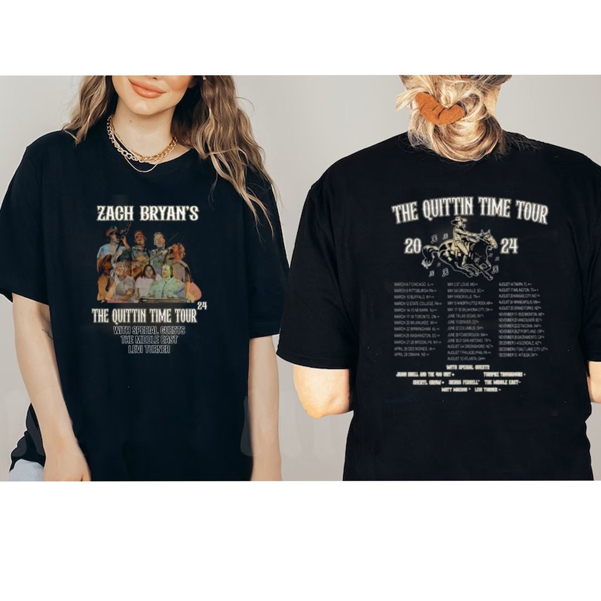 Retro Zach Bryan The Quittin Time 2024 Tour T-Shirt, American Heartbreak sold by Trustworthy ...