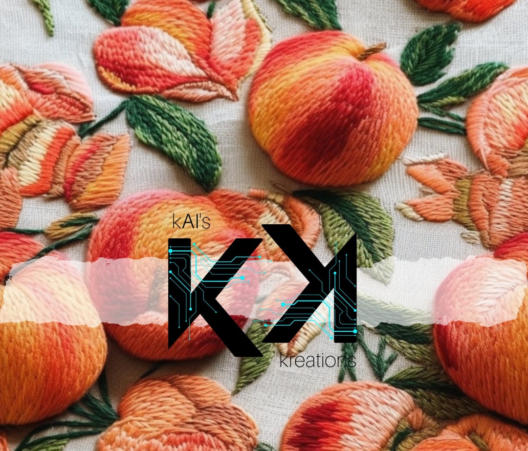 Embroidery Style 3D Peaches Print Fruit Seamless Pattern - Etsy