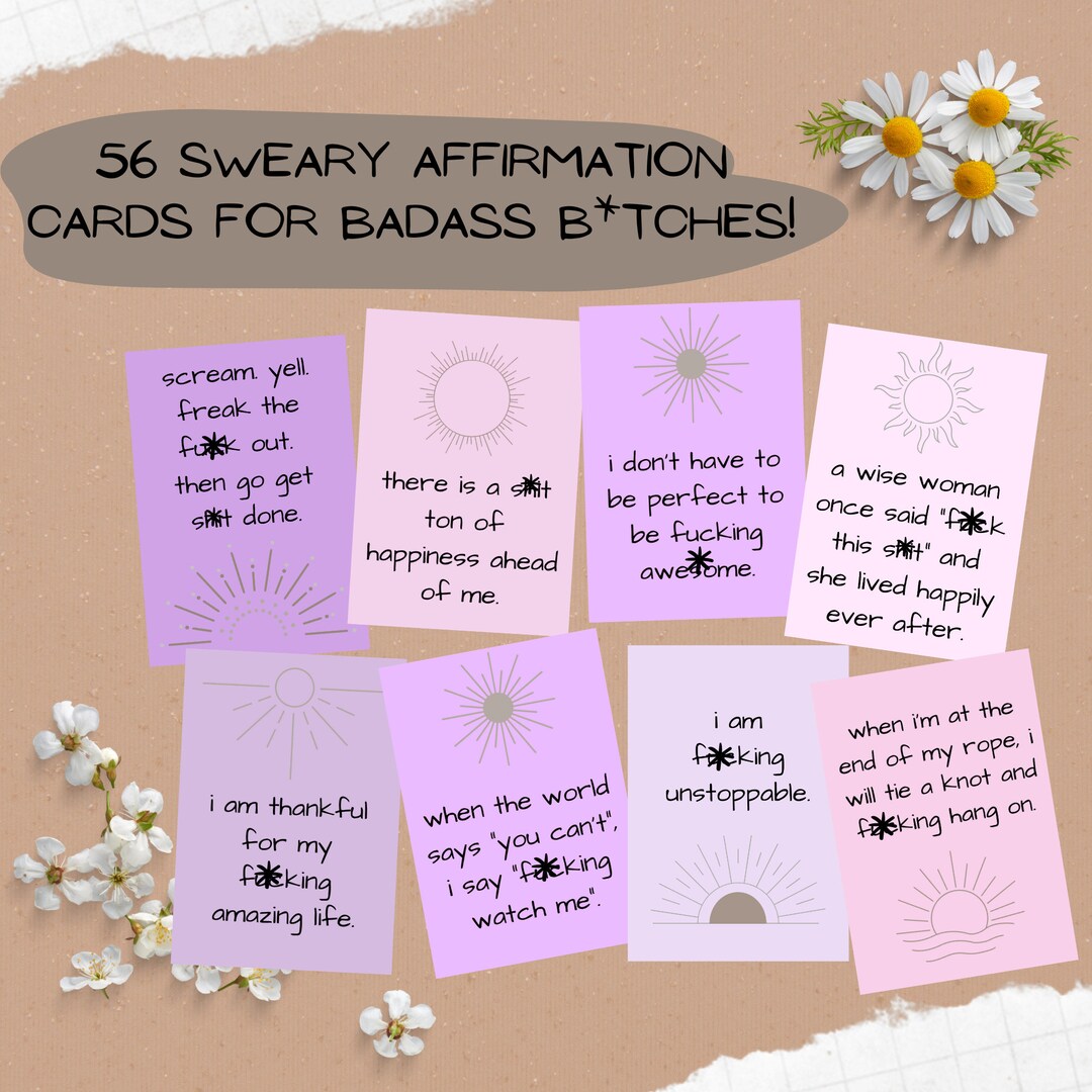 56 Sweary Affirmations Baddie Affirmations Motivational - Etsy