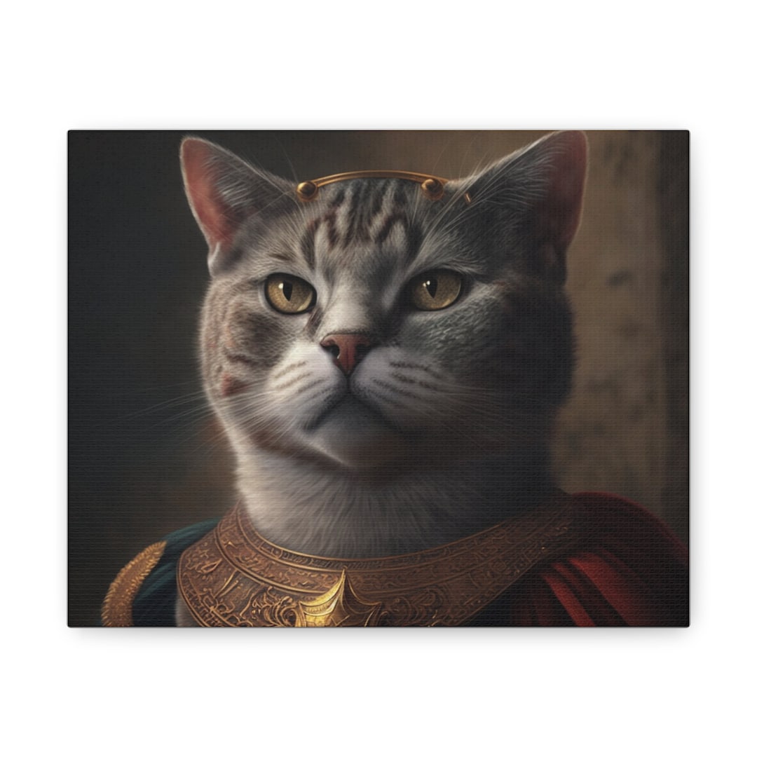 Roman Emperor Cat Art Canvas - Etsy