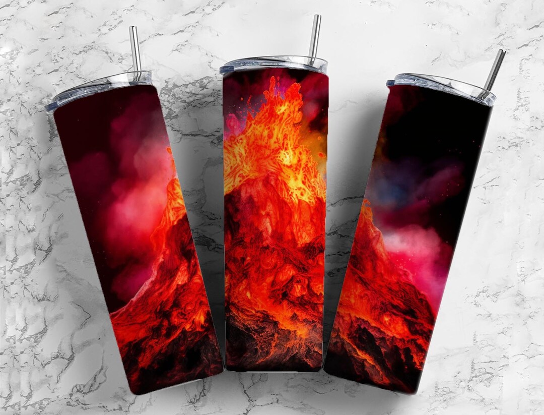 Volcano Eruption Volcanic Lava Flow 20oz Sublimation Tumbler Design ...