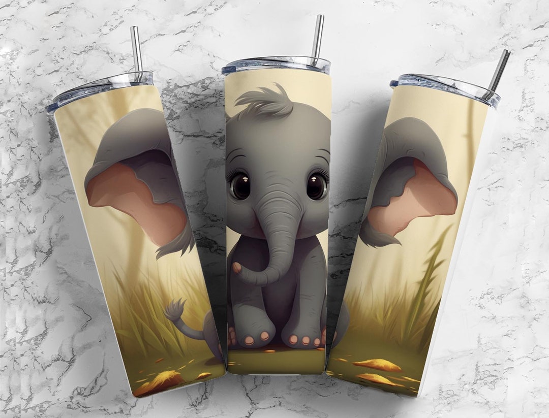 Elephant Adorable Calf 20oz Sublimation Tumbler Design, Baby Chibi 9.2 ...