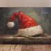 Santa Claus Hat Canvas Christmas Canvas, Vintage Christmas, Vintage ...