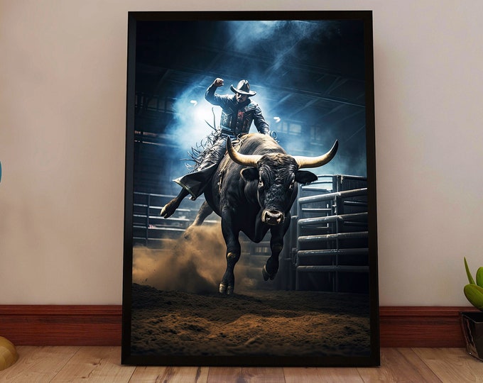 Bull Riding Life Lessons Personalized Bull Riding Poster Canvas Print ...