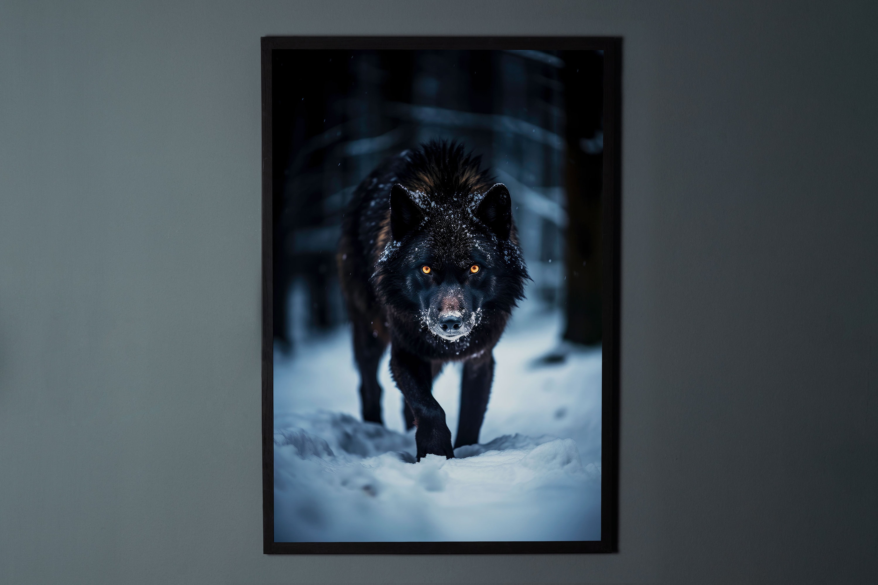 The Legend Black Wolf Poster Black Wolf Wall Art Black Wolf Print Art ...