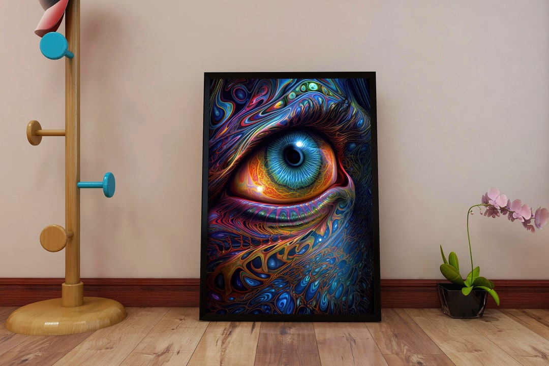 Psychedelic Eye Poster - Trippy Third Eye Wall Art - Surreal Optical ...