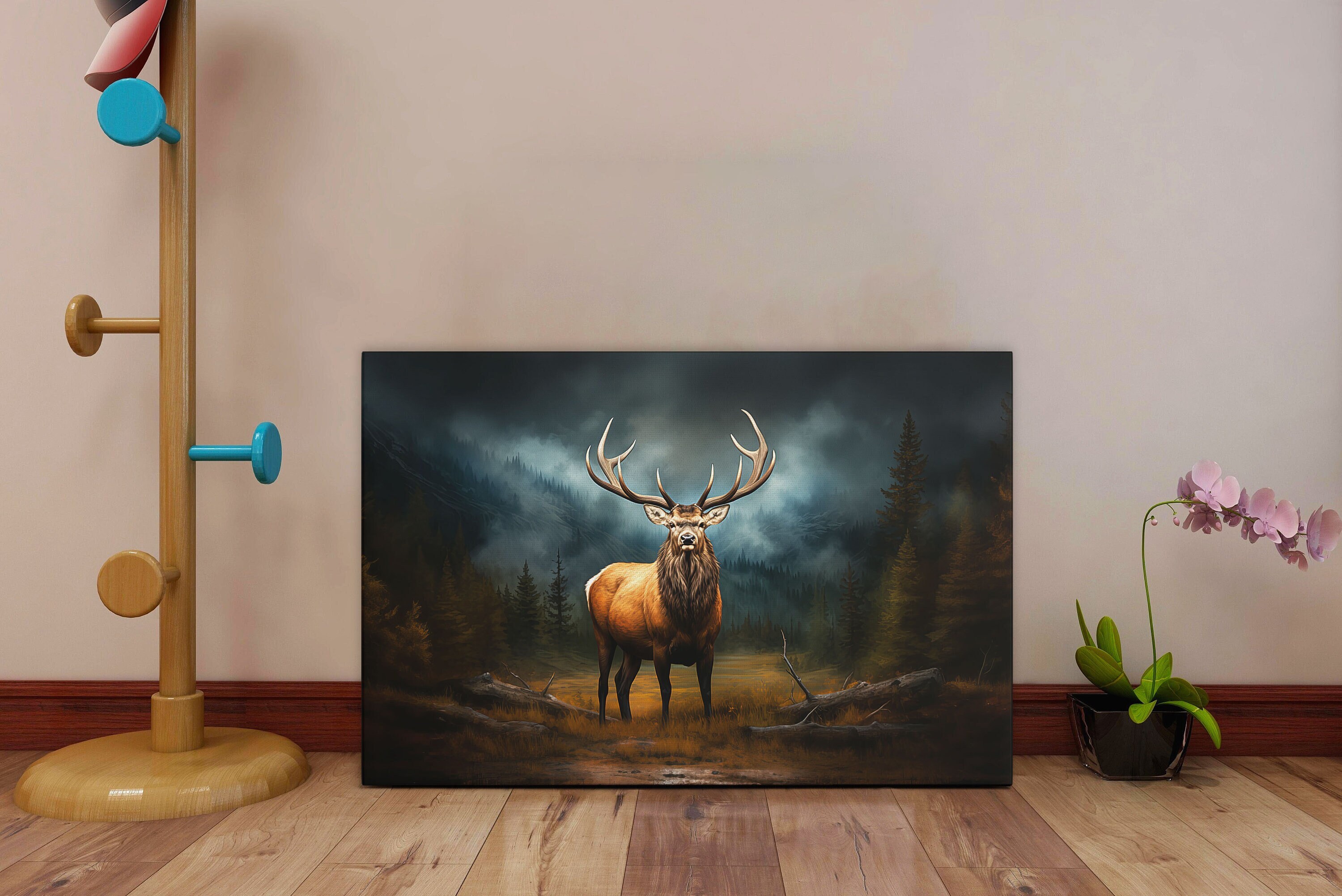 Bull Elk Majesty Canvas Print Elk Art Print Wildlife Art Bull Elk Wall ...