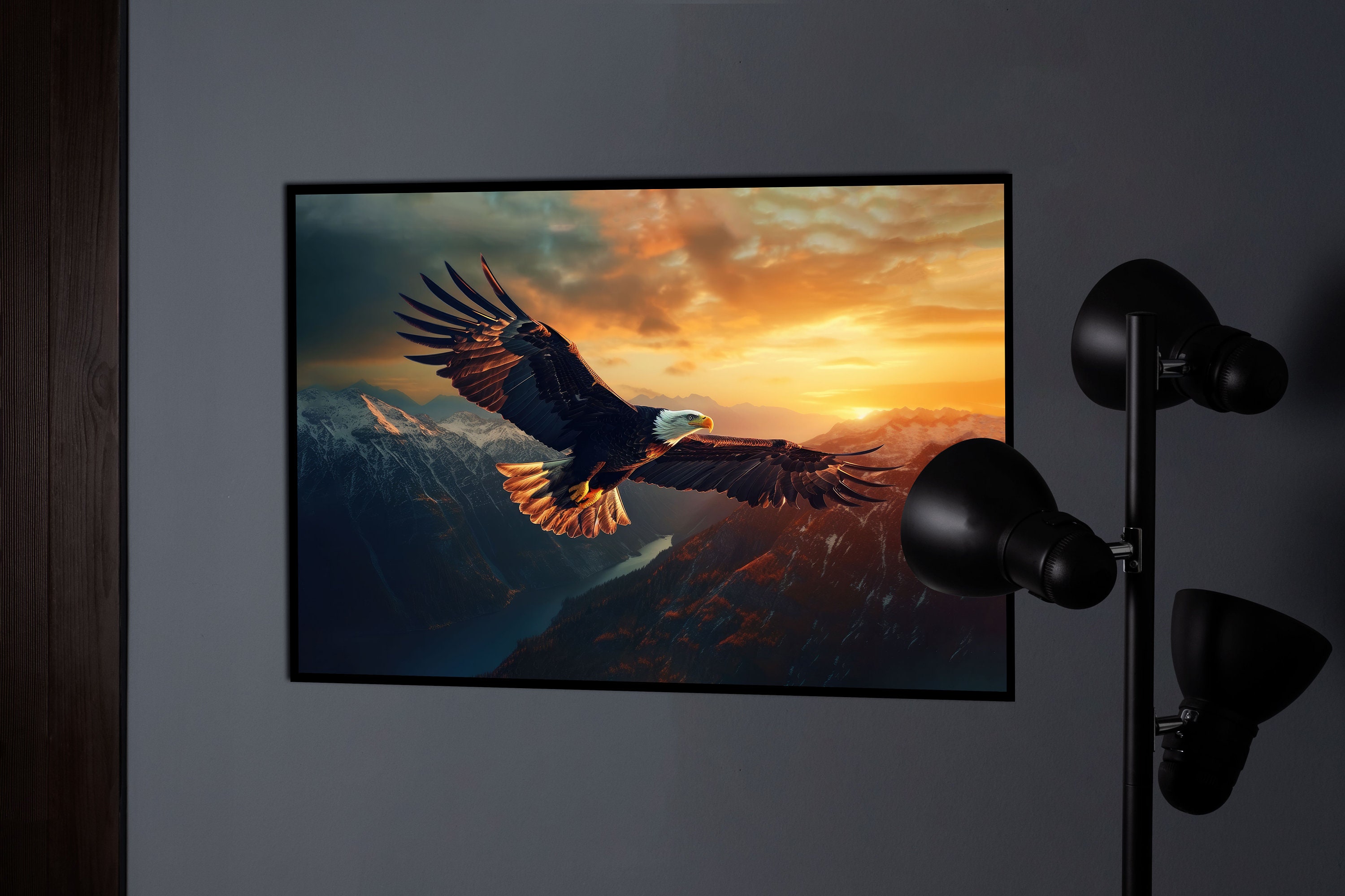 Bald Eagle Flying at Sunset Bald Eagle Poster Eagle Wall Art Flying ...