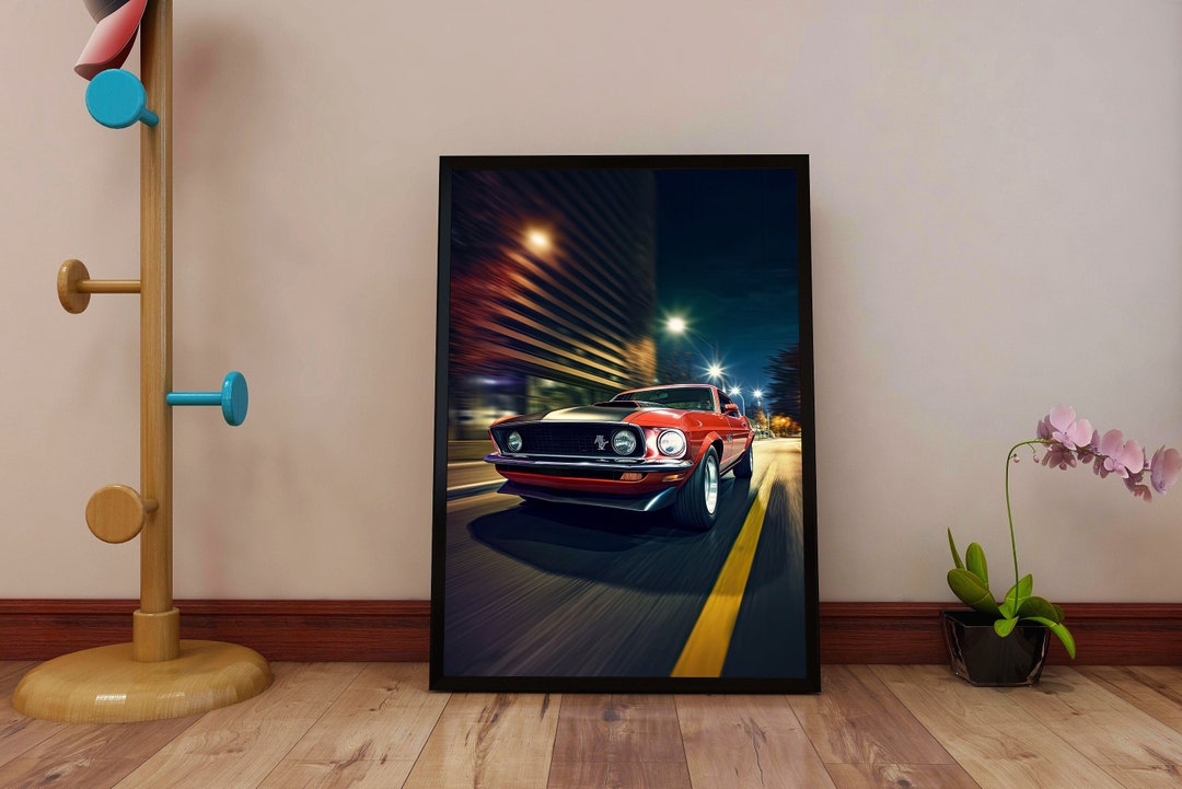 1969 Ford Mustang Mach 1 Poster - Classic Muscle Car Print - Ford ...