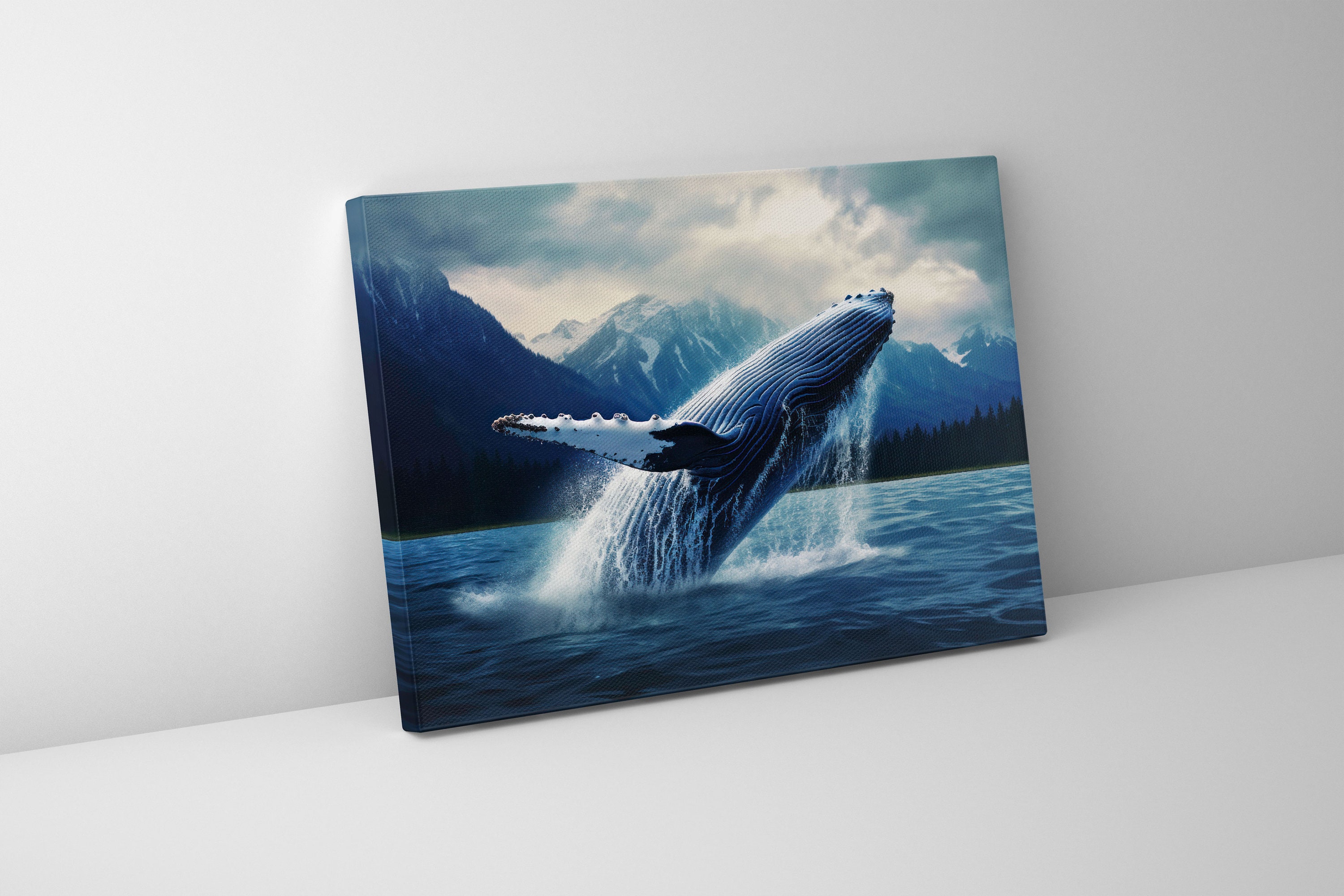 Humpback Whale Canvas Humpback Whale Wall Decor Whale - Etsy