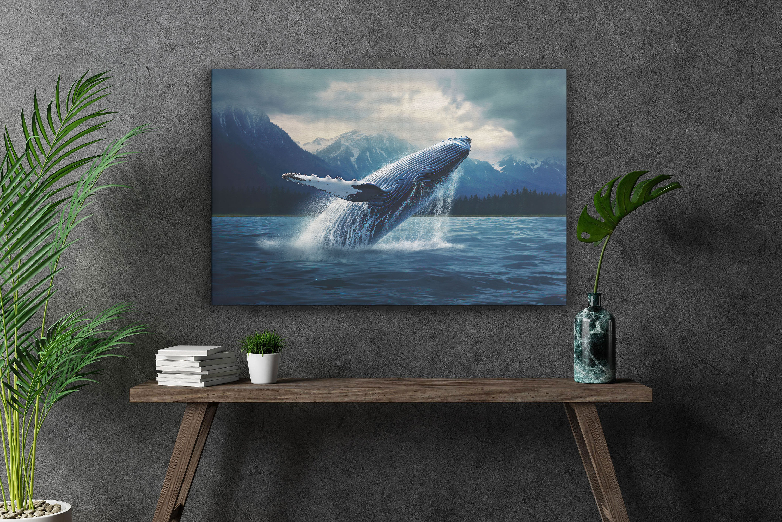 Humpback Whale Canvas Humpback Whale Wall Decor Whale - Etsy