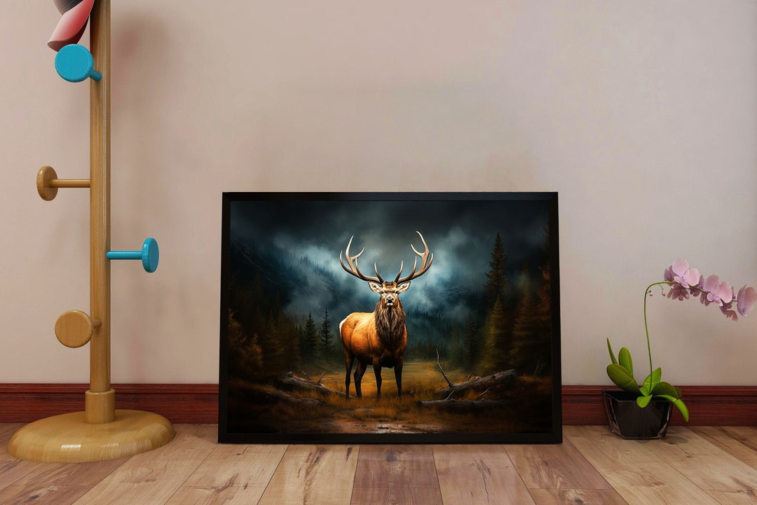 Bull Elk Majesty Elk Poster Elk Art Print Wildlife Art Bull Elk Wall ...