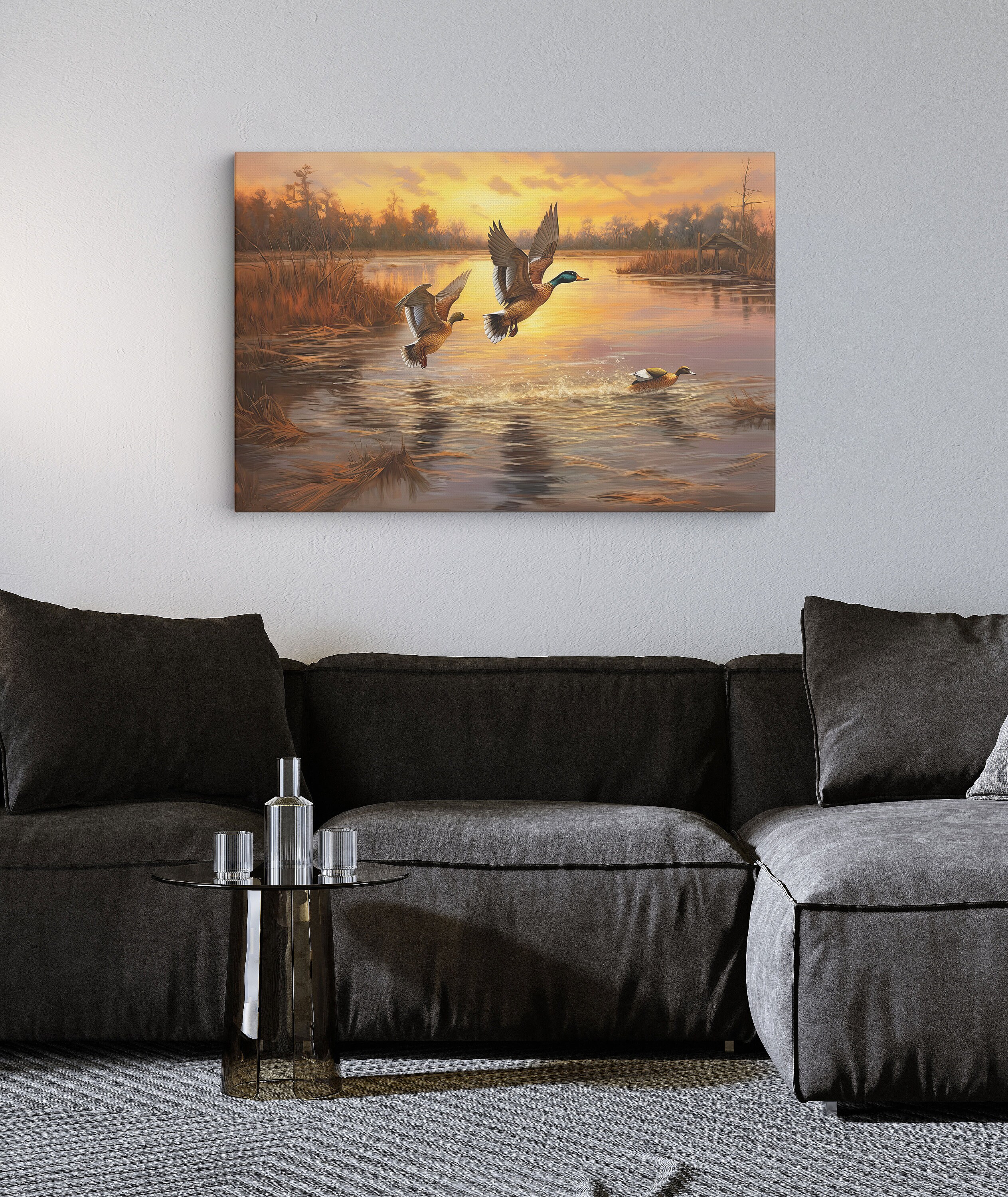 Mallard Ducks Canvas - Mallard Wall Art - Vintage Mallard Art - Duck ...