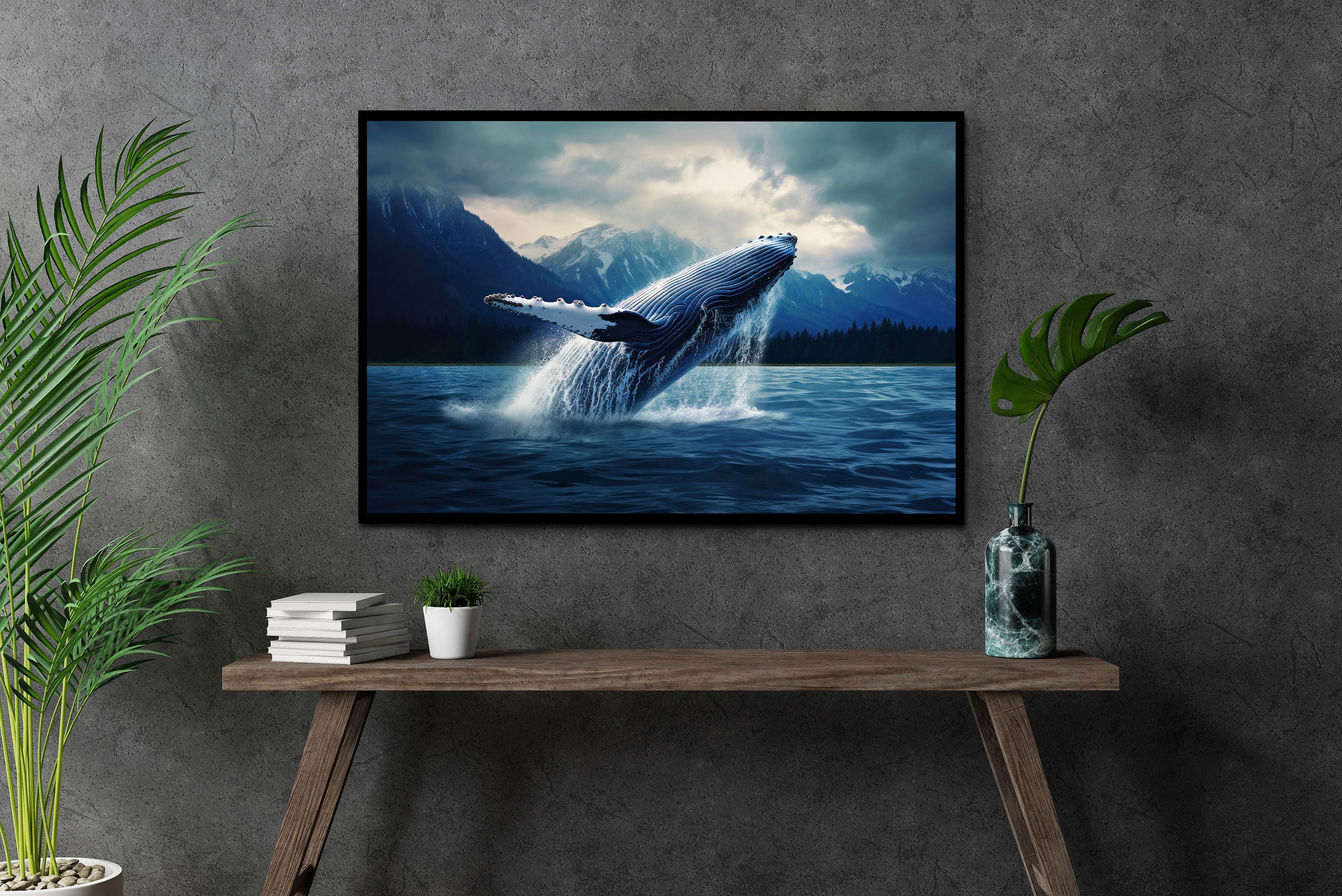 Humpback Whale Poster - Ocean Wildlife Print - Nautical Wall Decor ...