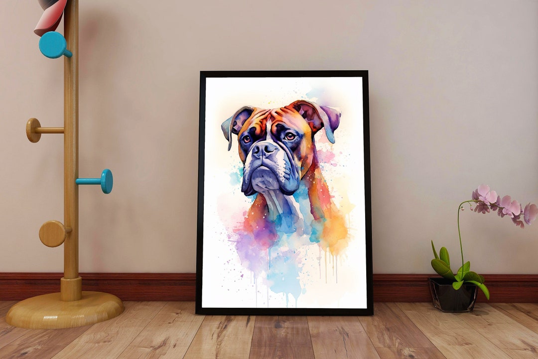 Boxer Dog Watercolor Boxer Dog Poster Boxer Dog Art Print Boxer Dog Art ...