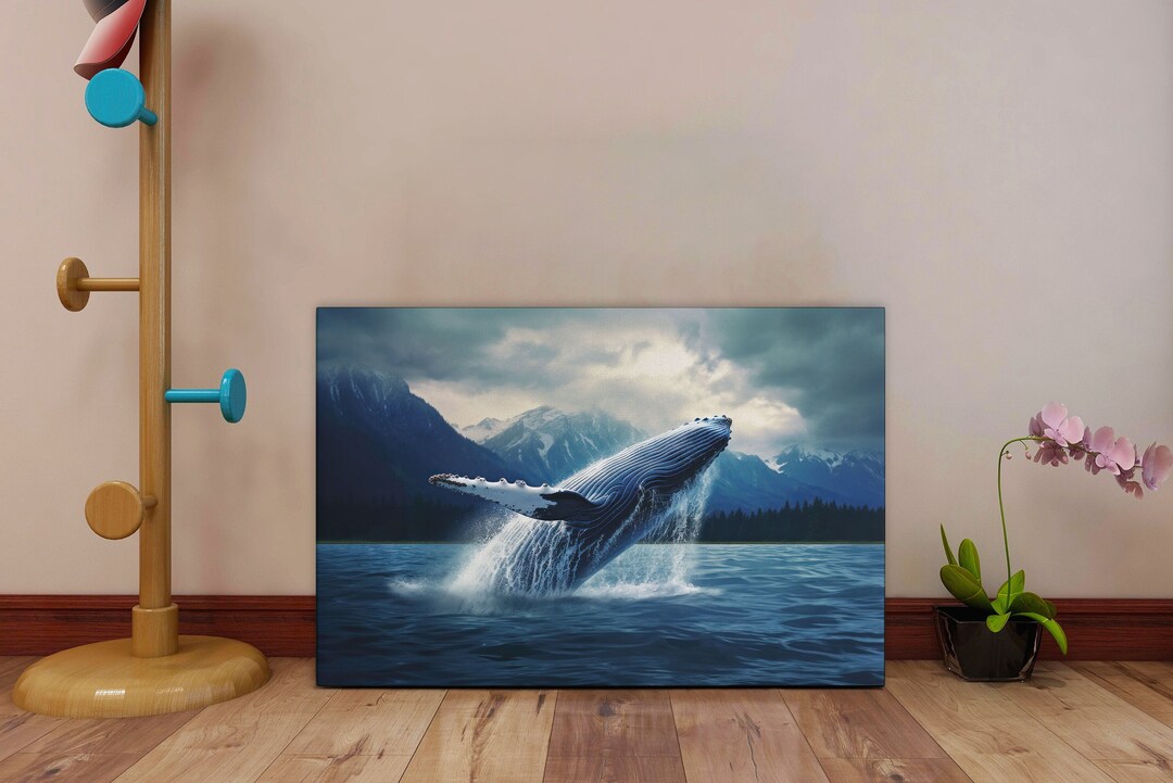 Humpback Whale Canvas Humpback Whale Wall Decor Whale Canvas Print ...