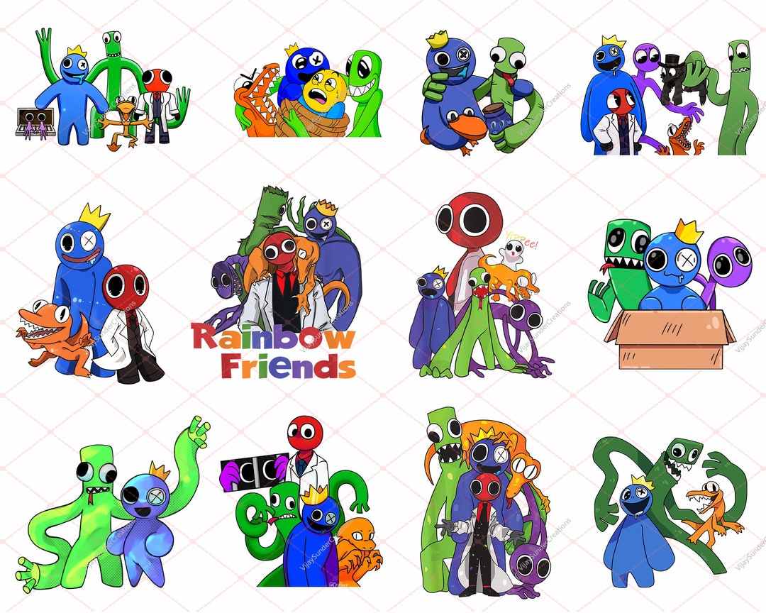 Rainbow Friends PNG Bundle Rainbow Friends for Kids PNG - Etsy
