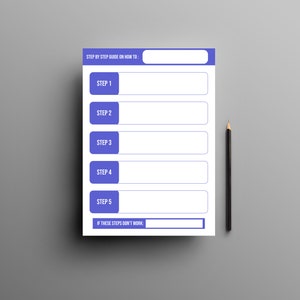 Printable Step by Step Guide Templates Bundle | Minimalist Colorful ...