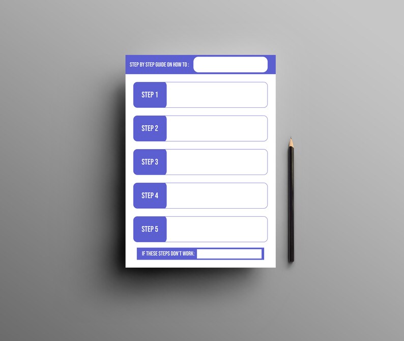 Printable Step by Step Guide Templates Bundle | Minimalist Colorful ...