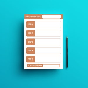 Printable Step by Step Guide Templates Bundle | Minimalist Colorful ...