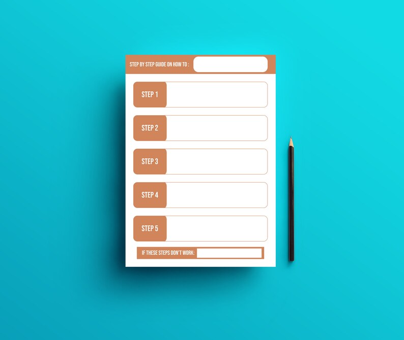 Printable Step by Step Guide Templates Bundle | Minimalist Colorful ...