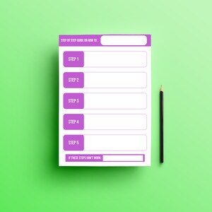 Printable Step by Step Guide Templates Bundle | Minimalist Colorful ...