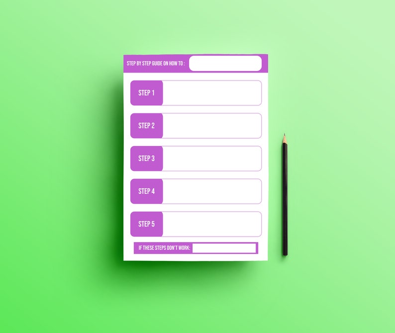 Printable Step by Step Guide Templates Bundle | Minimalist Colorful ...