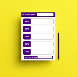 Printable Step by Step Guide Templates Bundle | Minimalist Colorful ...