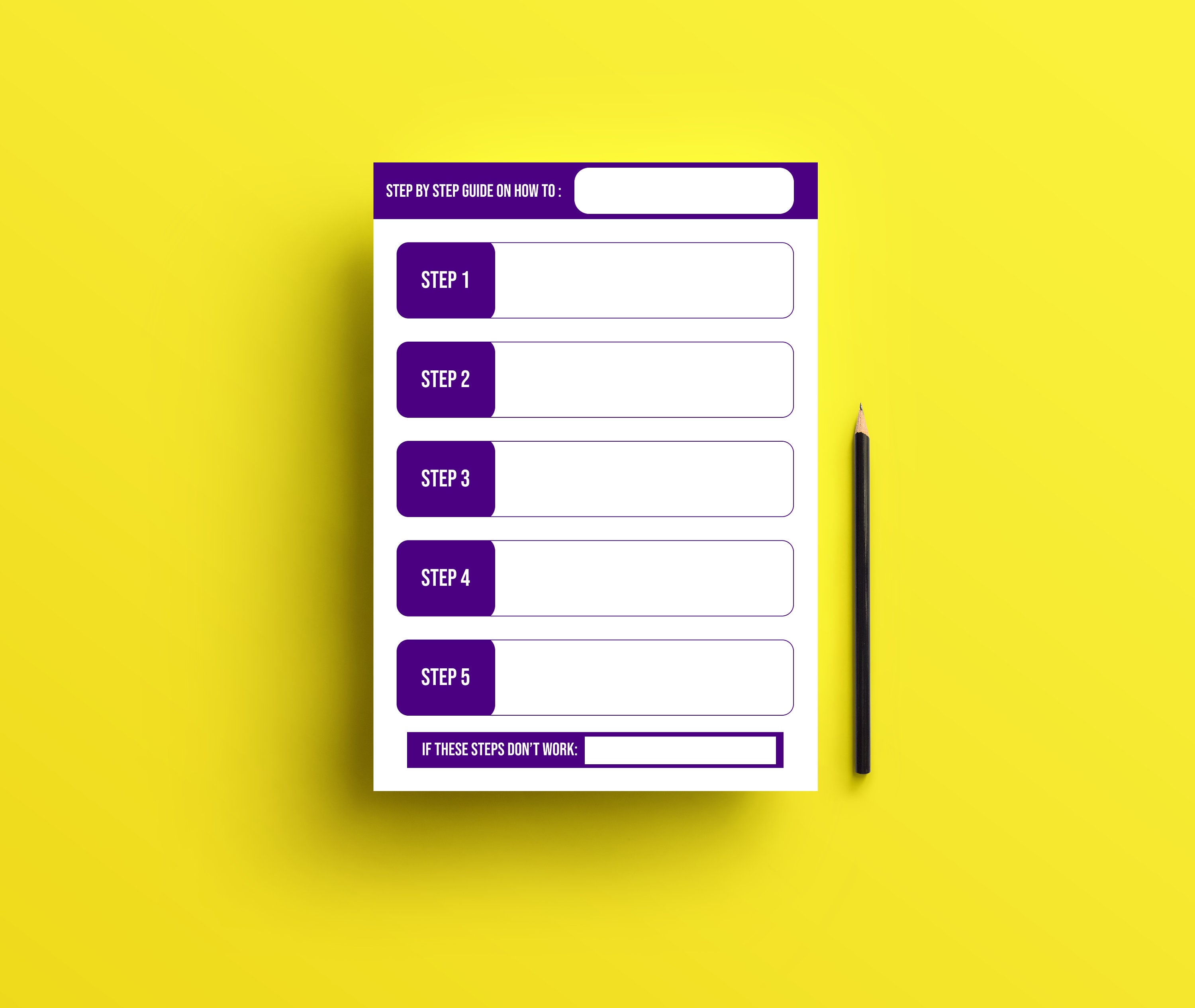 Printable Step by Step Guide Templates Bundle | Minimalist Colorful ...