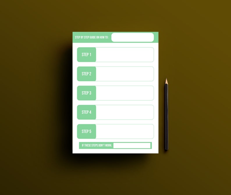 Printable Step by Step Guide Templates Bundle | Minimalist Colorful ...