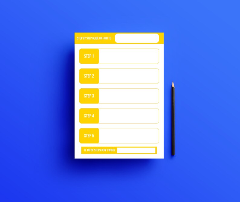 Printable Step by Step Guide Templates Bundle | Minimalist Colorful ...