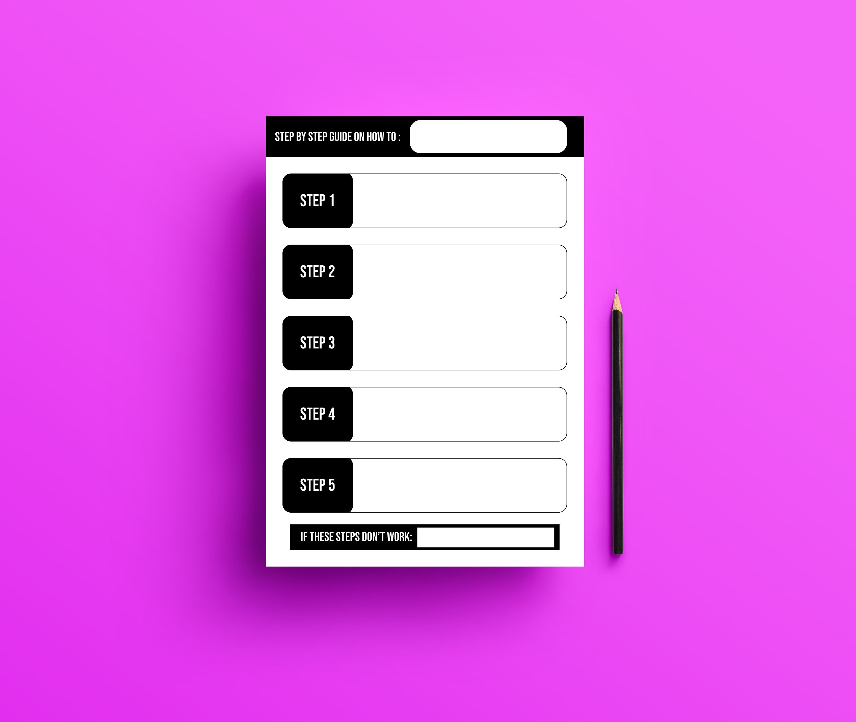 Printable Step by Step Guide Templates Bundle | Minimalist Colorful ...